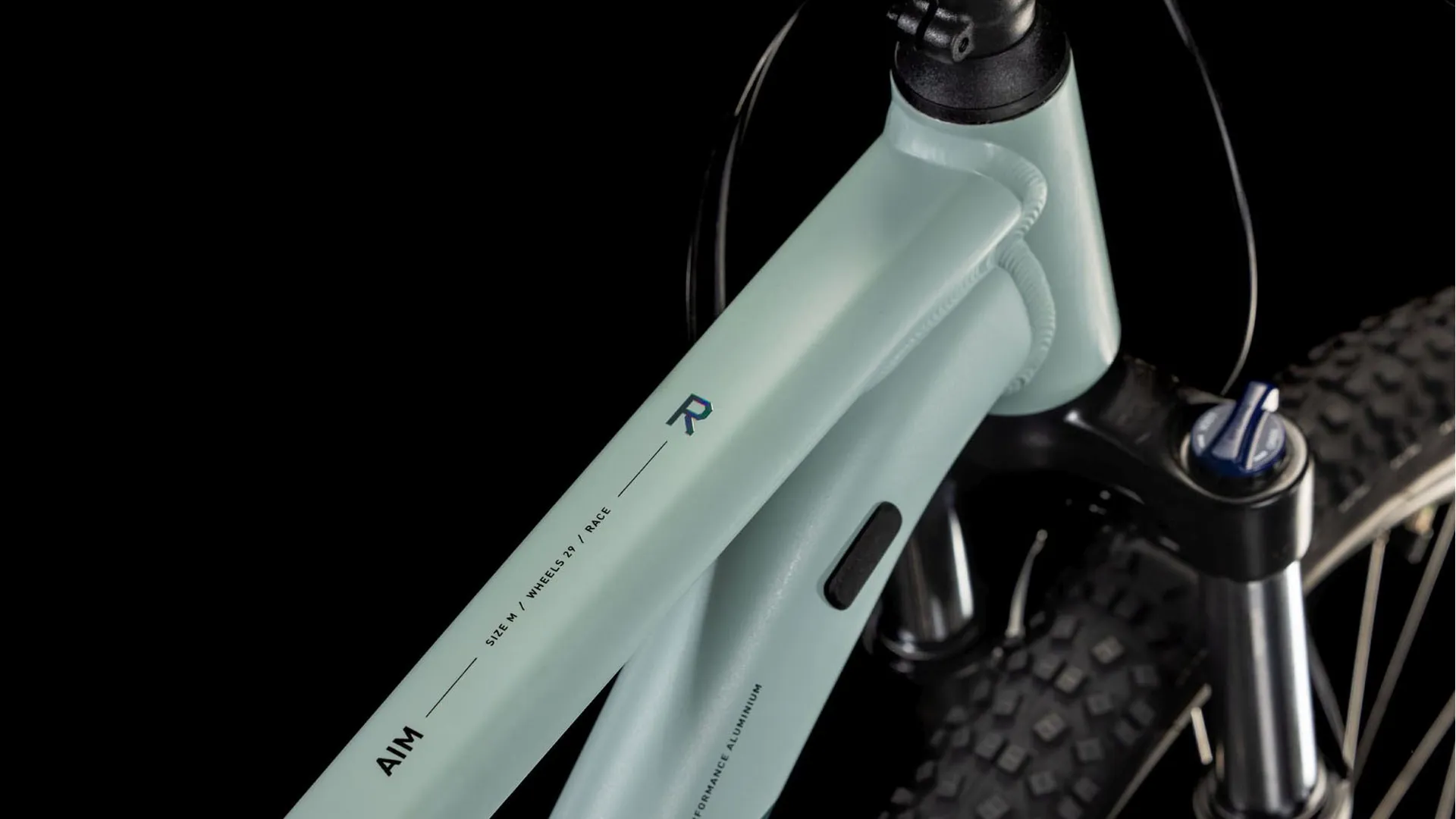 Cube Aim Race Hardtail Mountain Bike in Frozengrape and Turmalin