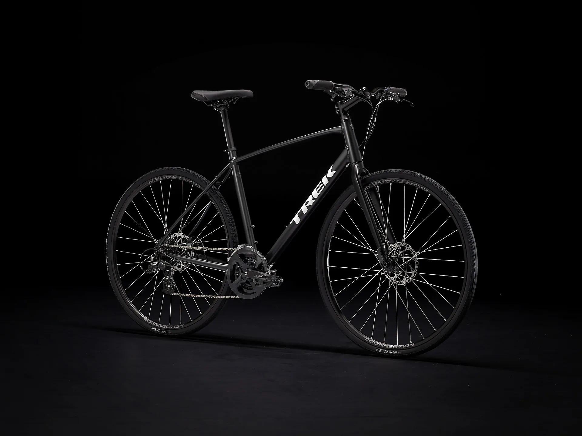 TREK FX 1 Disc Hybrid Bike in Satin Black and Trek Black