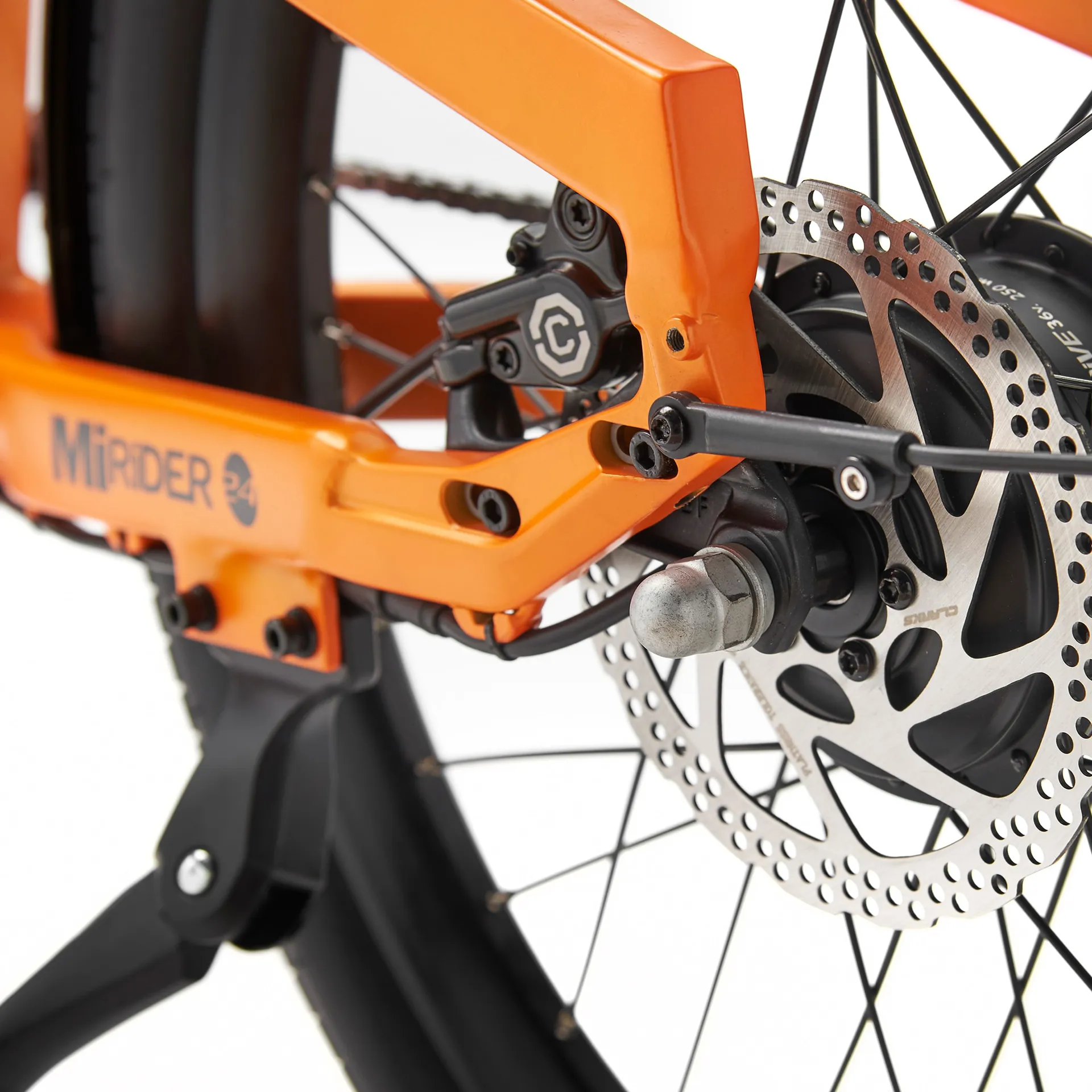 MiRiDER 24 Compact Step Through Electric Bike in Ember Orange