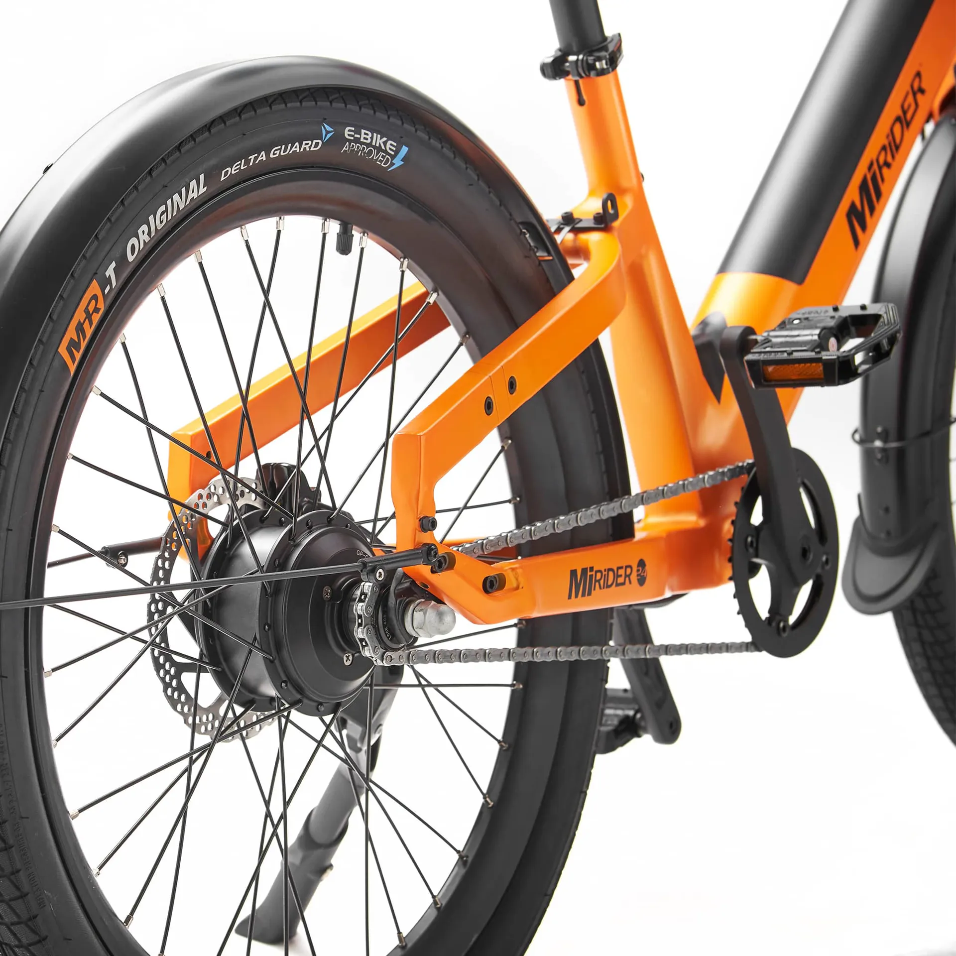 MiRiDER 24 Compact Step Through Electric Bike in Ember Orange