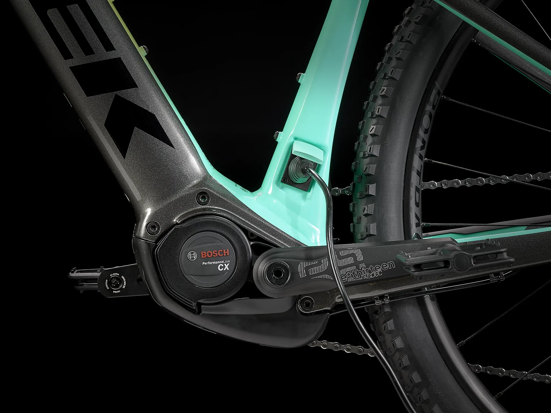 TREK Powerfly 5 625Wh Gen 3 Electric Bike in Anthracite and Volt Miami Fade