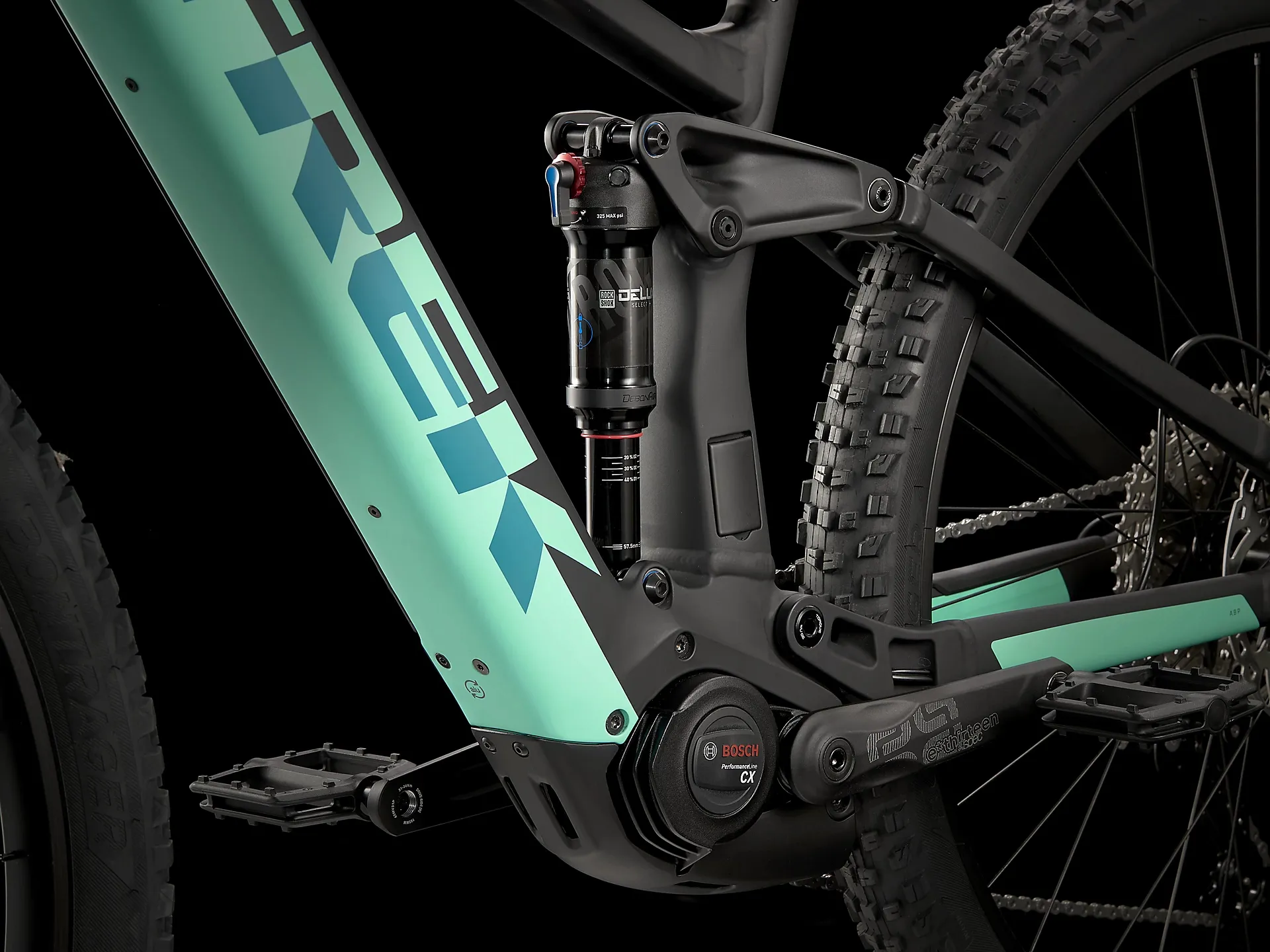 TREK Rail 5 Gen 2 500Wh Electric Mountain Bike in Black and Green