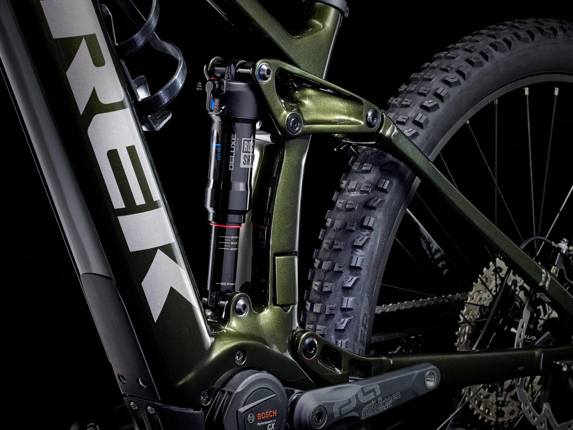 TREK Rail 9.5 750Wh Gen 4 Electric Mountain Bike in Black Olive