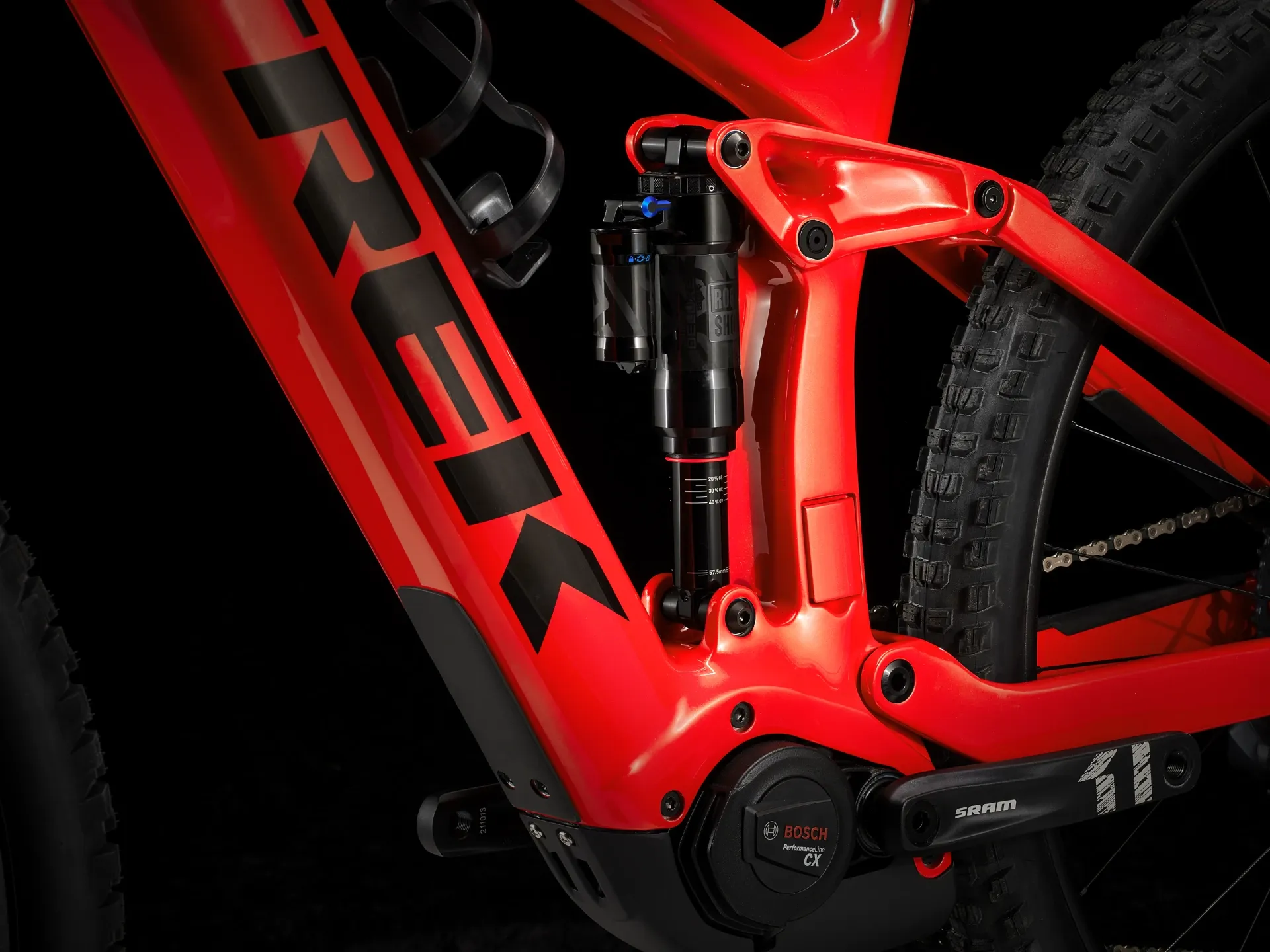 TREK Rail 9.8 GX AXS 750Wh Full Suspension Electric Mountain Bike in Lava