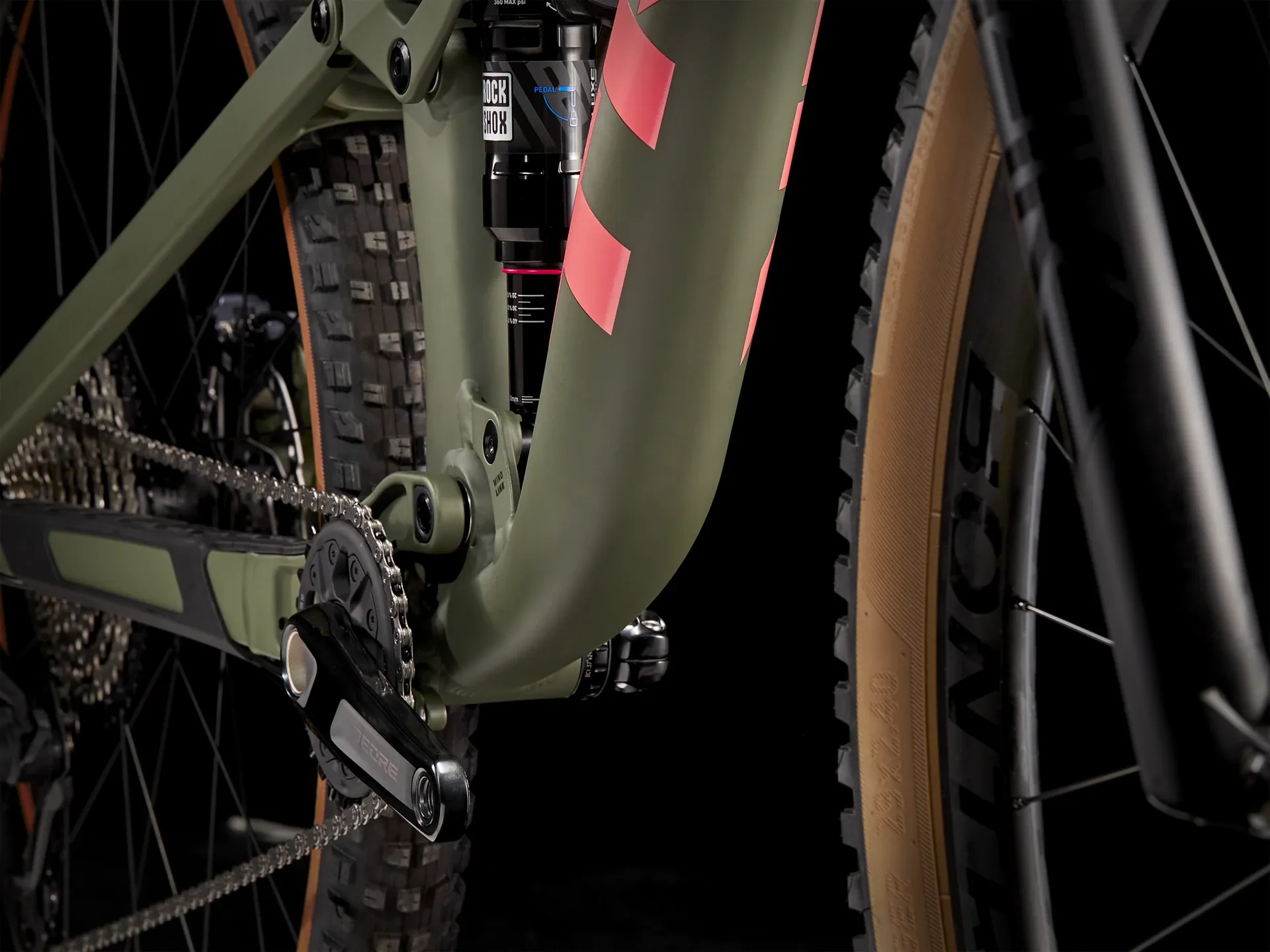 TREK Top Fuel 8 Full Suspension Mountain Bike in Matte Olive Grey