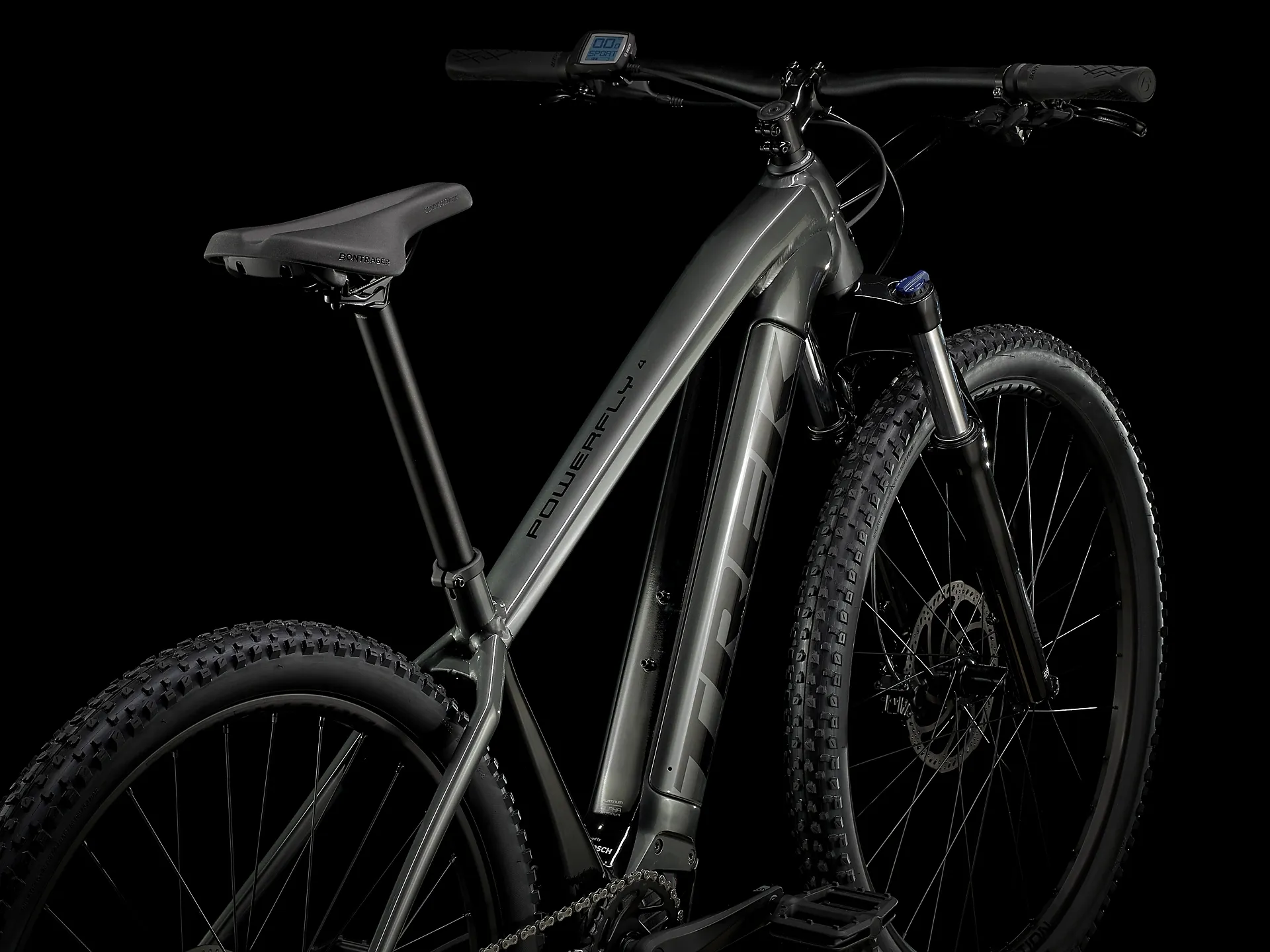 TREK Powerfly 4 500Wh Gen 3 Electric Bike in Grey and Black