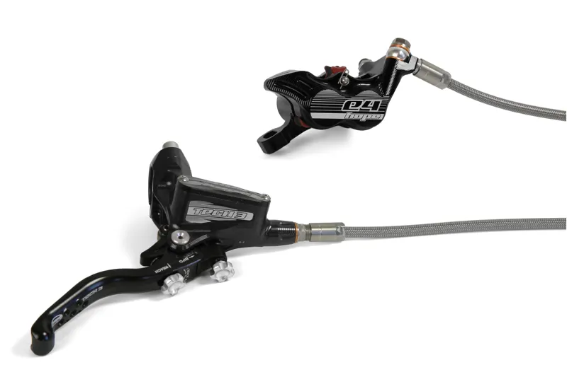 Hope Tech 3 E4 Braided Hose Calipers in Black