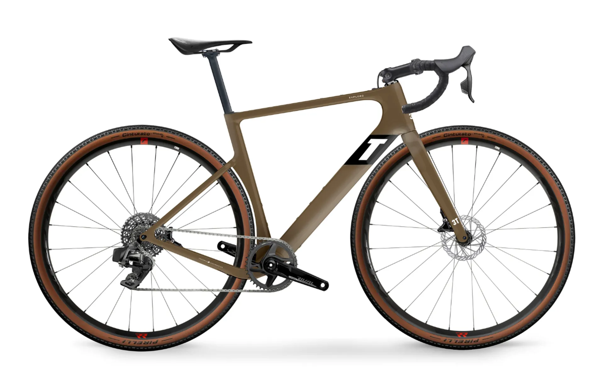 3T Exploro Ultra Rival XPLR 1X12 700C Gravel Bike in Coffee