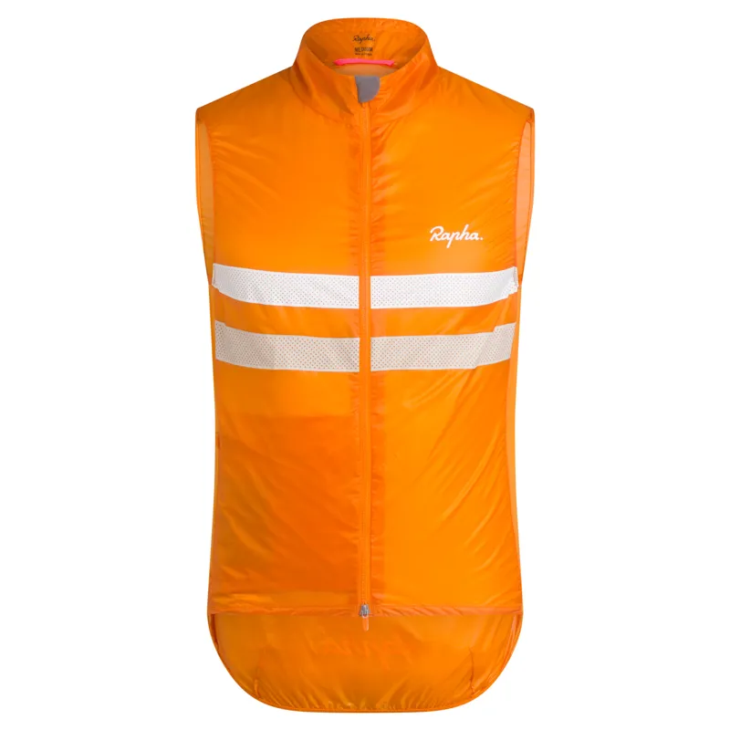 Rapha Brevet Gilet in Orange and White